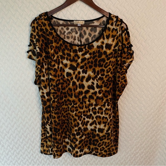 Lavish | Tops | Lavish Leopard Animal Print Sleeveless Blouse Womans Size 3x | Poshmark